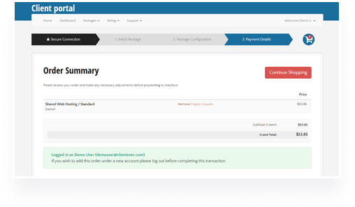 Web Host Billing Demo - Clientexec